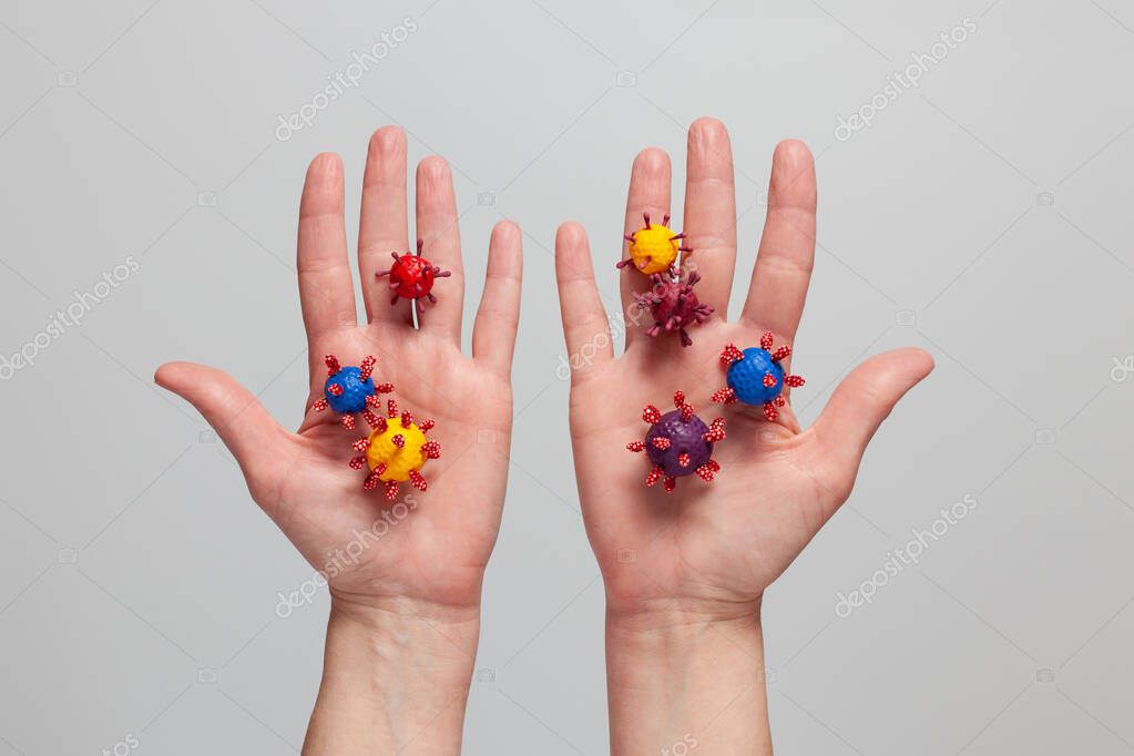 Lavarse las manos como prevención de la infección por virus. Modelos de ...