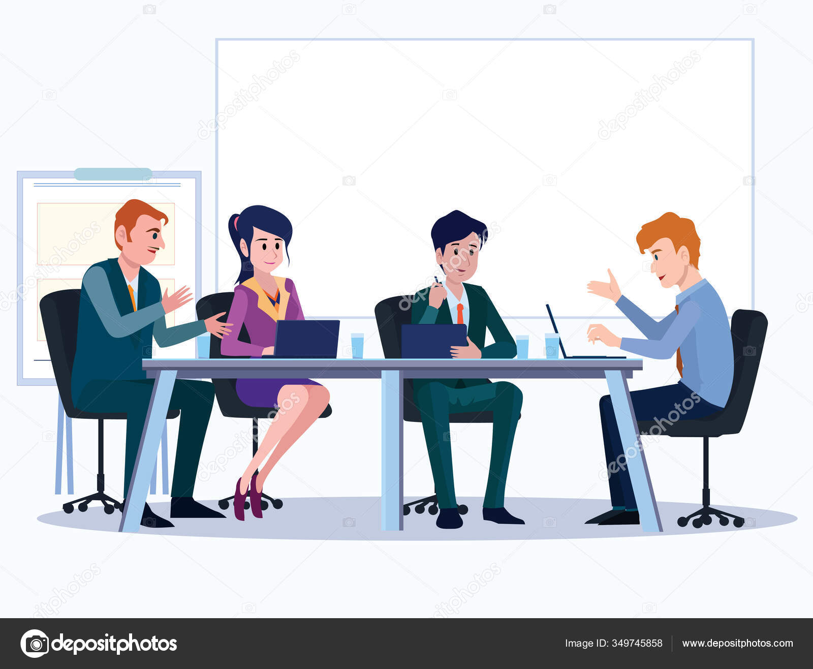 Vector De Reunión De Personas De Negocios