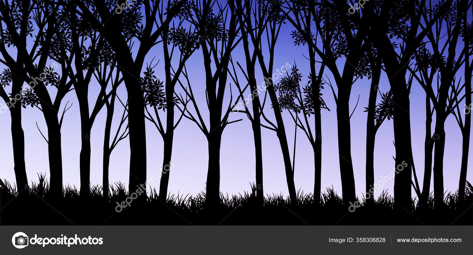 Natural Forest Mountains Horizon Hills Silhouettes Trees Evening ...