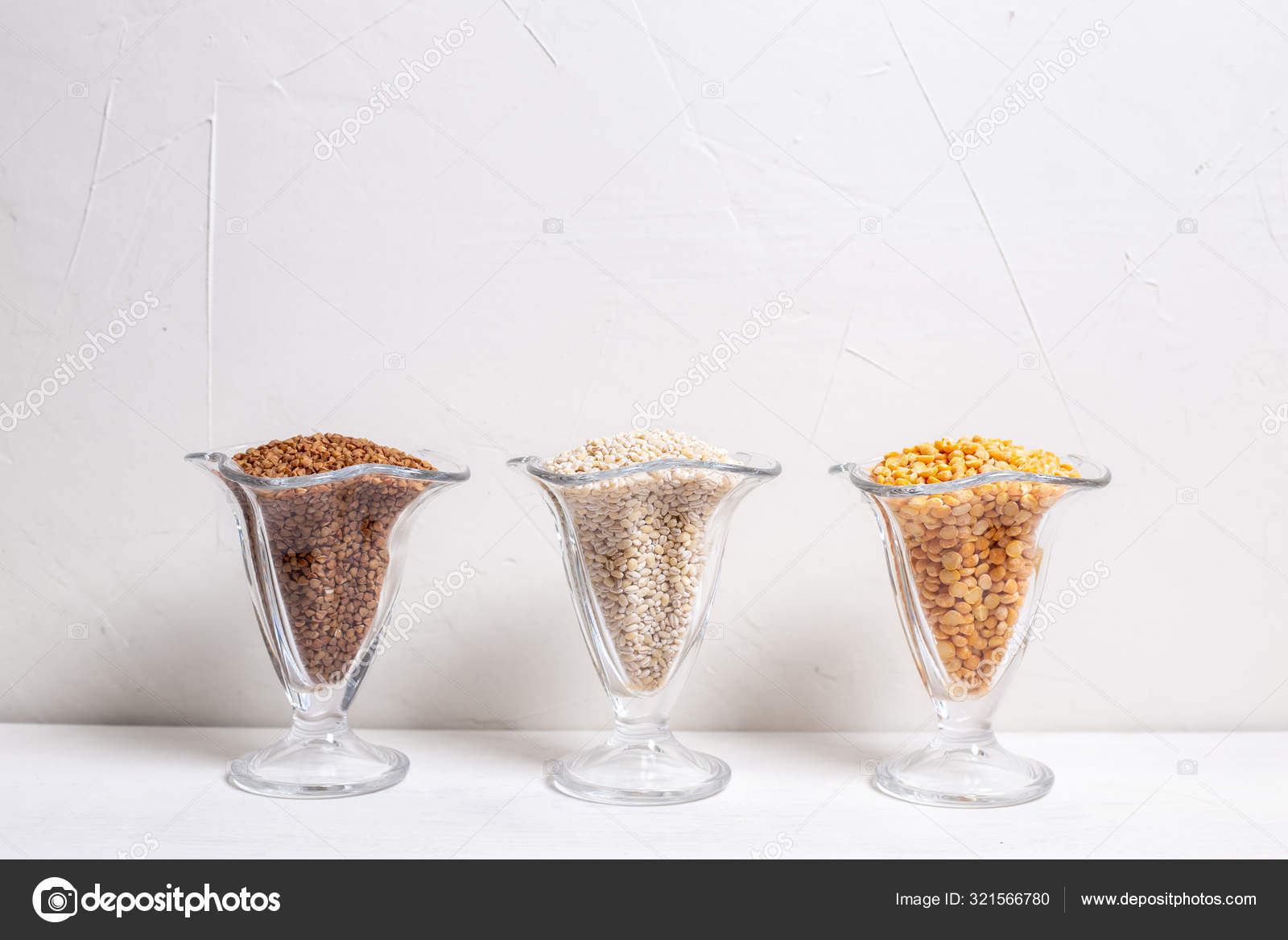 Isolated Creamers Buckwheat Pearl Pea Groats White Background Copy ...