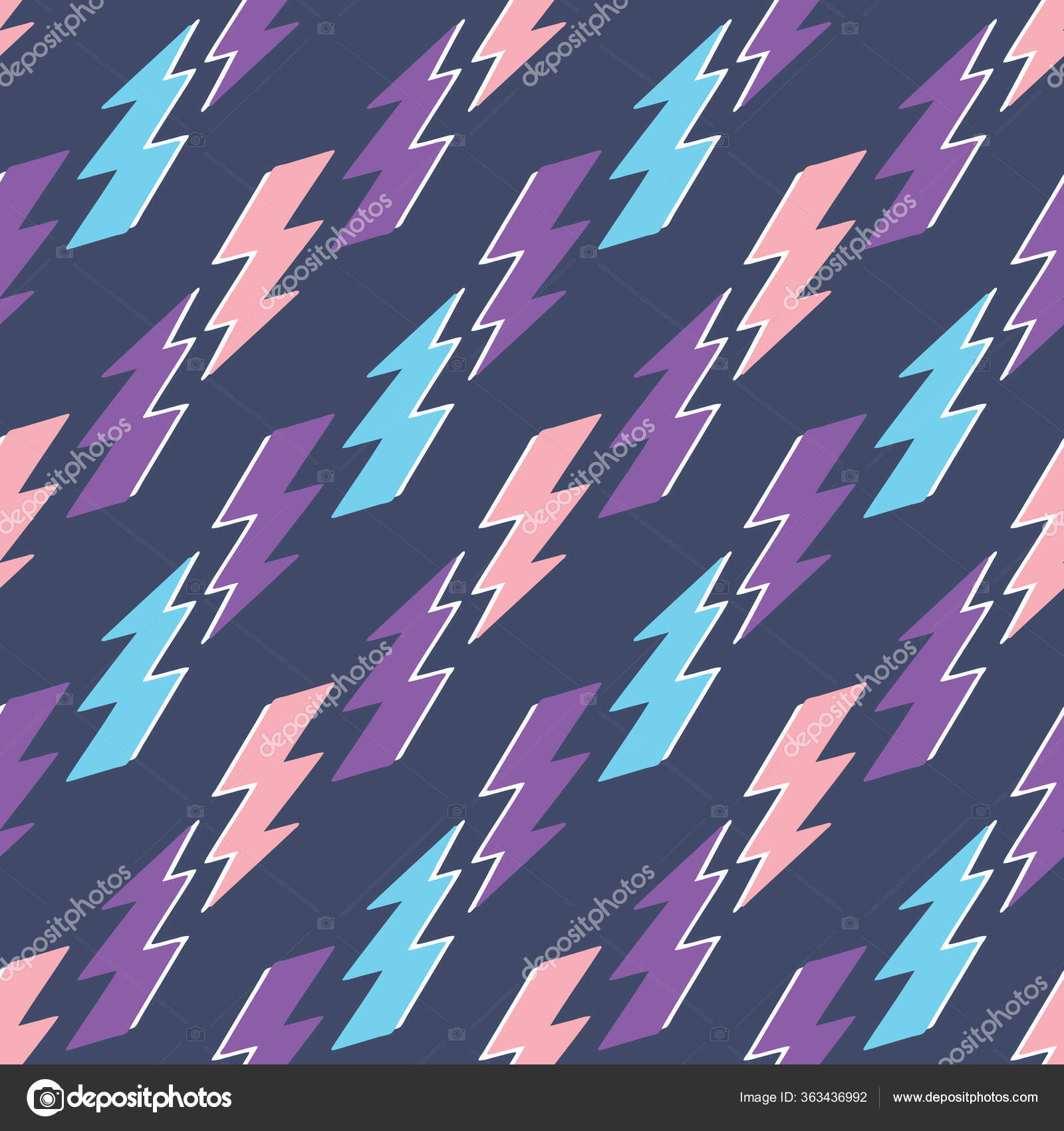 Lightening, thunder bolt stripe repeat. Pattern for fabric, backgrounds ...