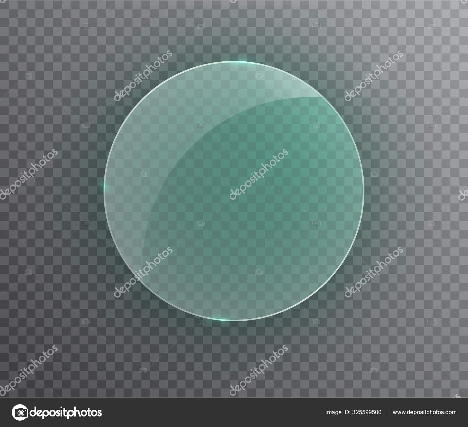 Transparent round circle. See through element on checkered background ...