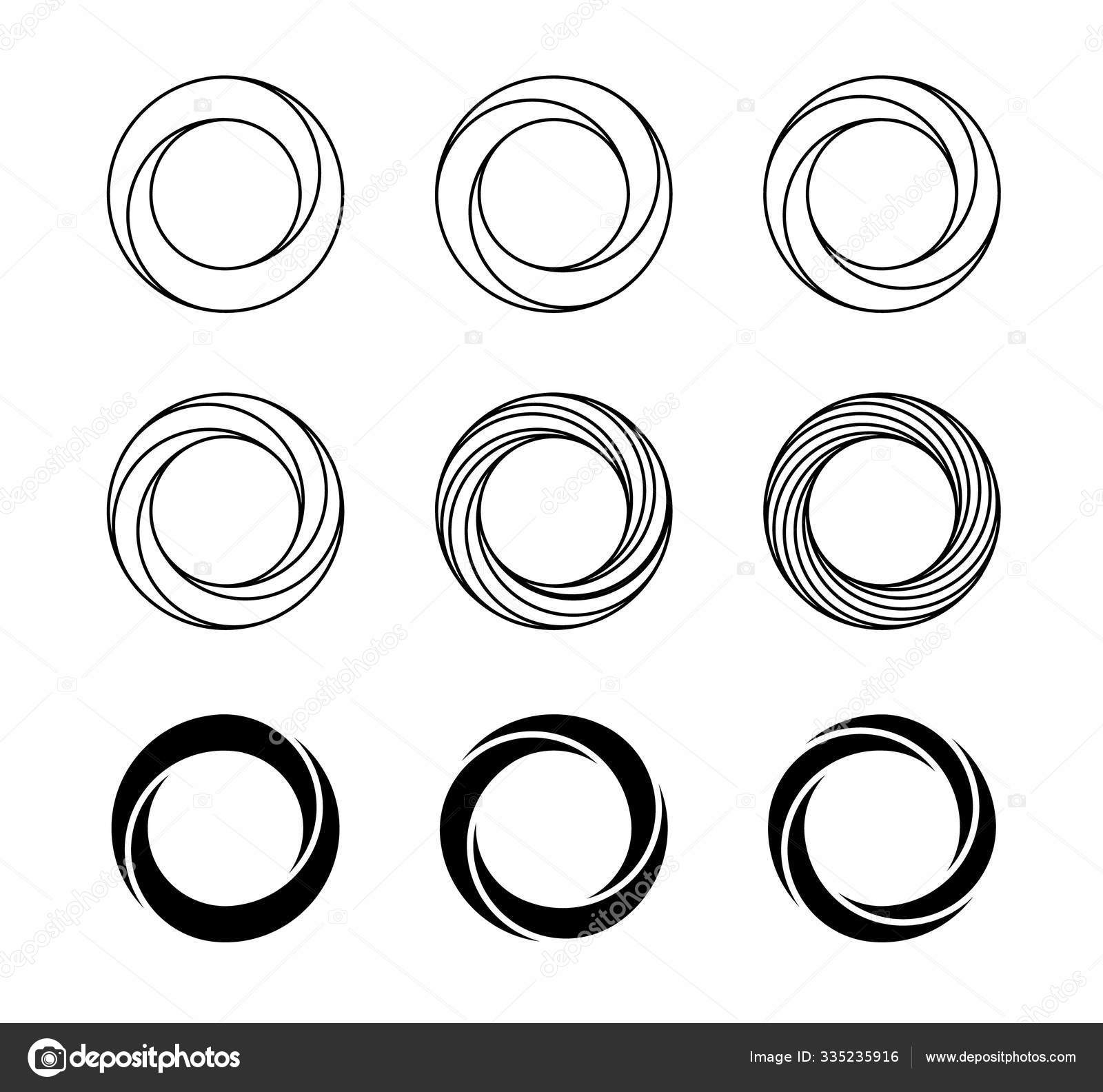 Optical illusion symbols vector set. Impossible shapes line art ... Optical illusion symbols vector set. Impossible shapes line art ...