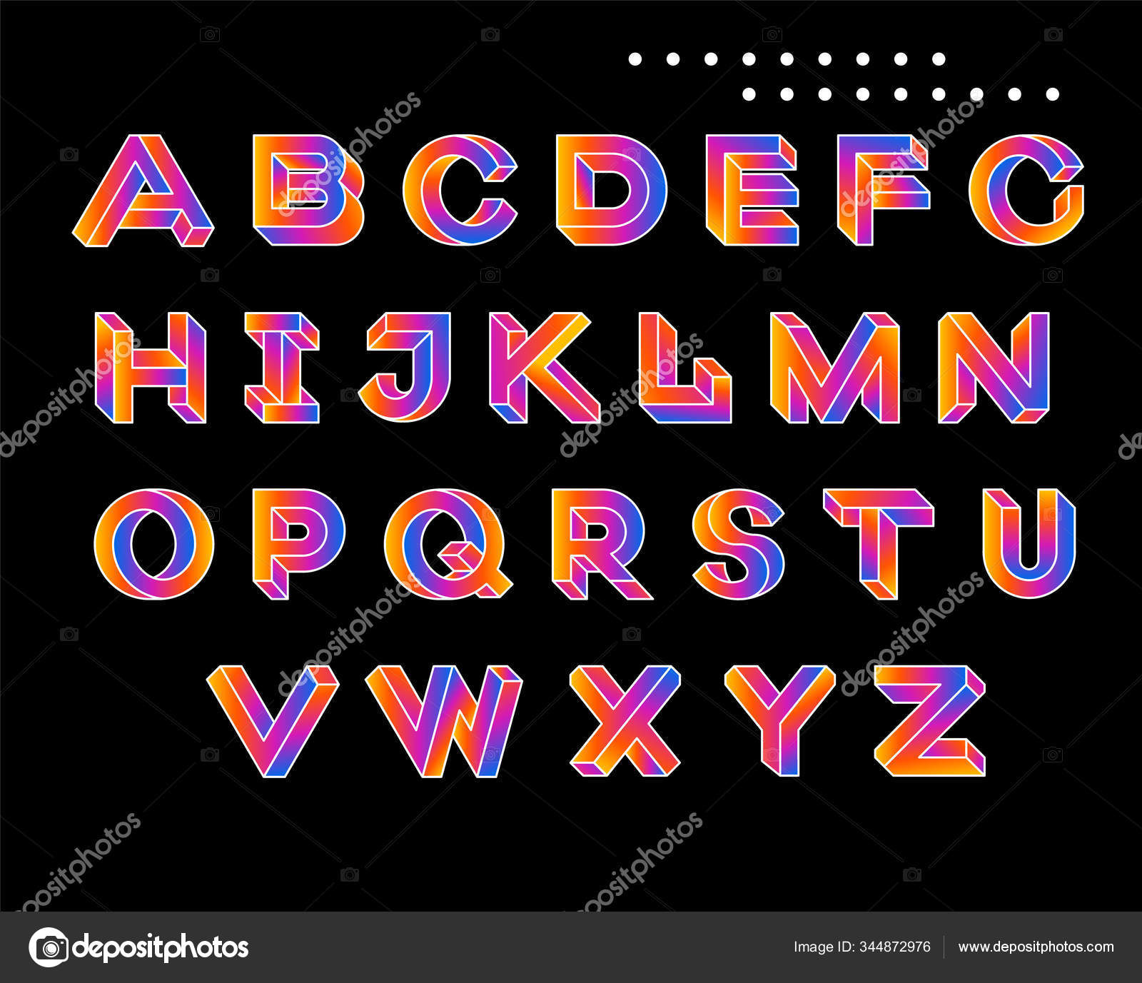 Impossible Geometry letters. Impossible shape font. Geometric Isometric ...