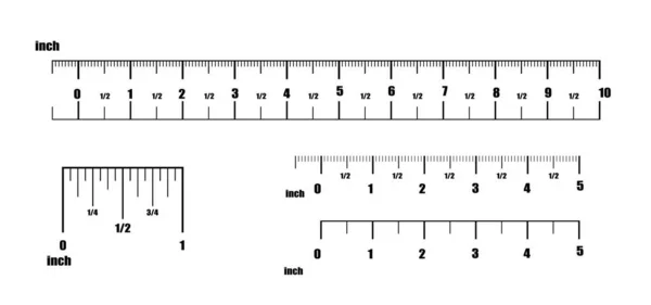 Rulers Inch and metric rulers. Measuring tool. Scale for a ruler in ...