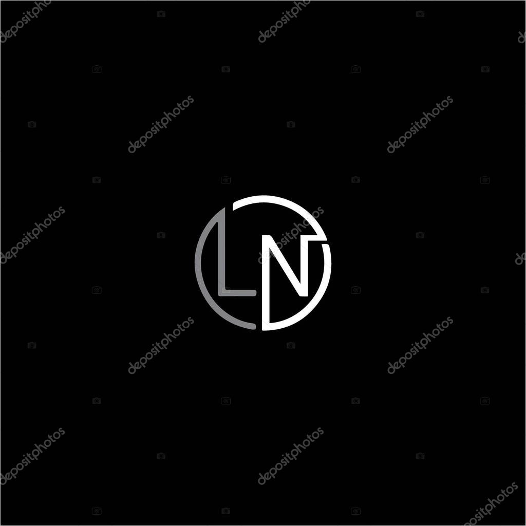 Letra inicial ln logo o nl logo vector design template 2024