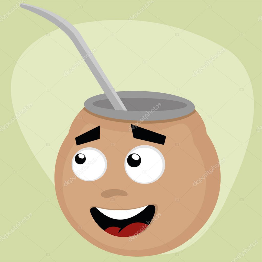 Ilustración vectorial de una caricatura mate, una infusión argentina y ...