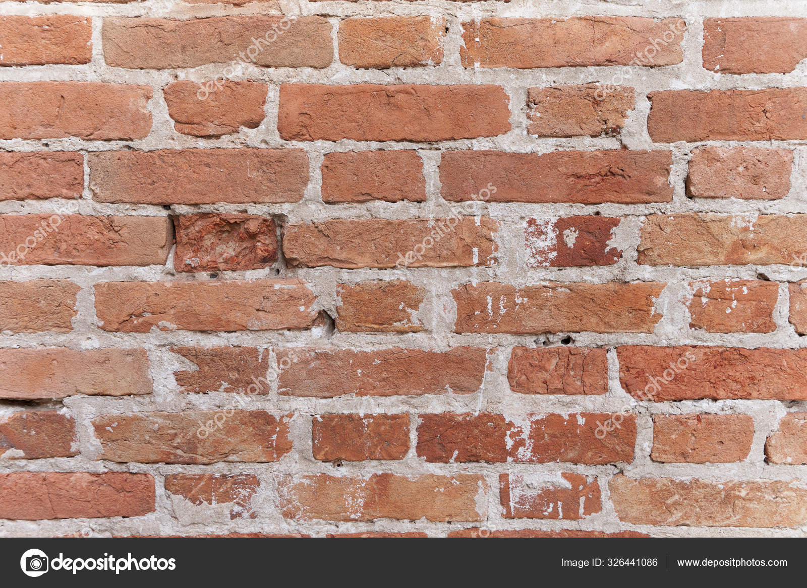 The texture of the surface of the old brick wall, chipped Stock Photo ...