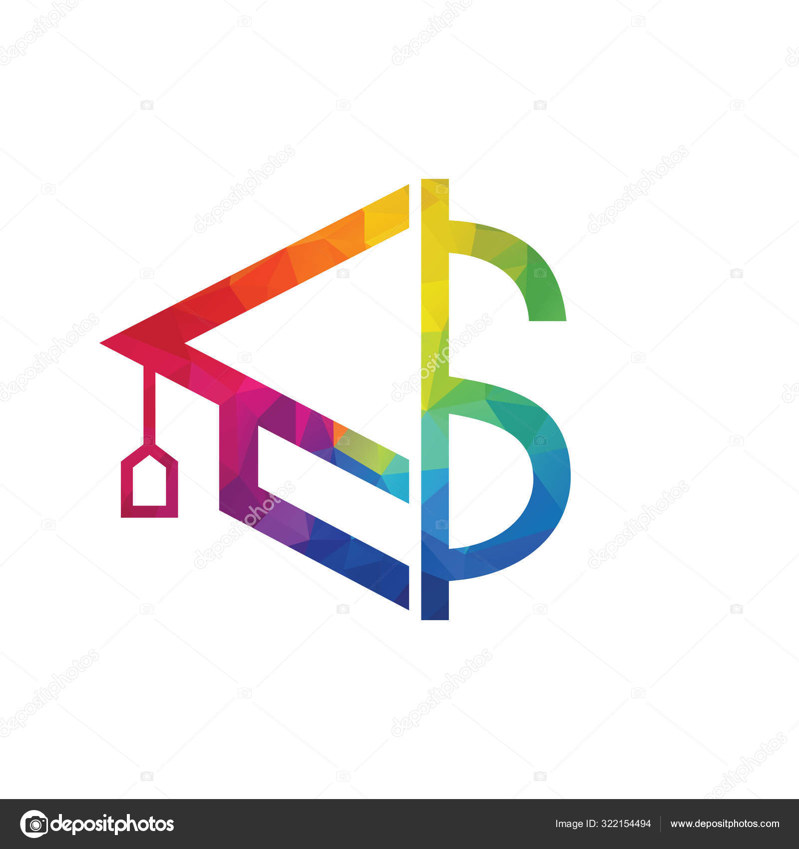 Graduation Cap Money Icon Vector Design Scholarship Logo Concept Design ...