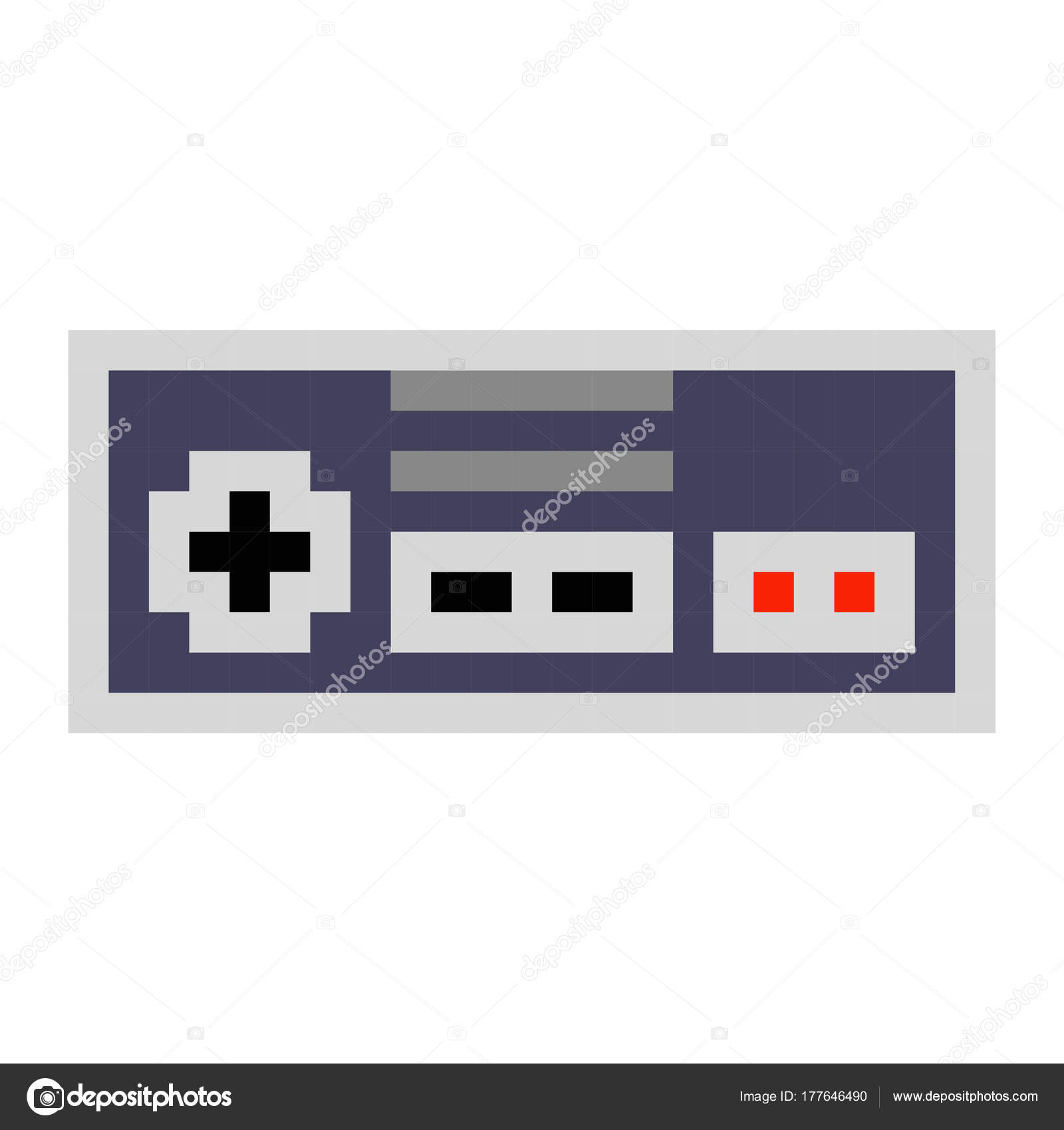 Pixel art game pad contorller cartoon retro game style set Stock Vector ...