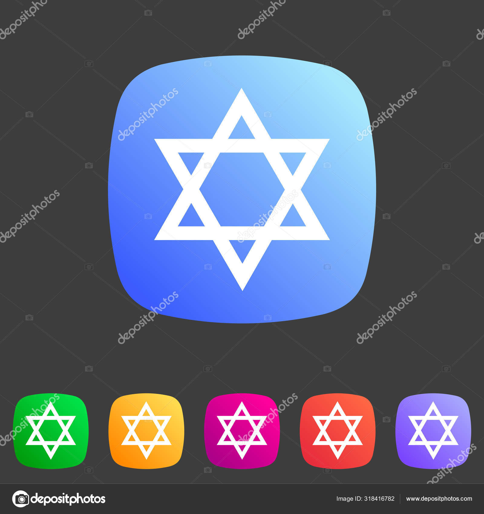 Magen david star israel symbol icon flat web sign symbol logo label ...