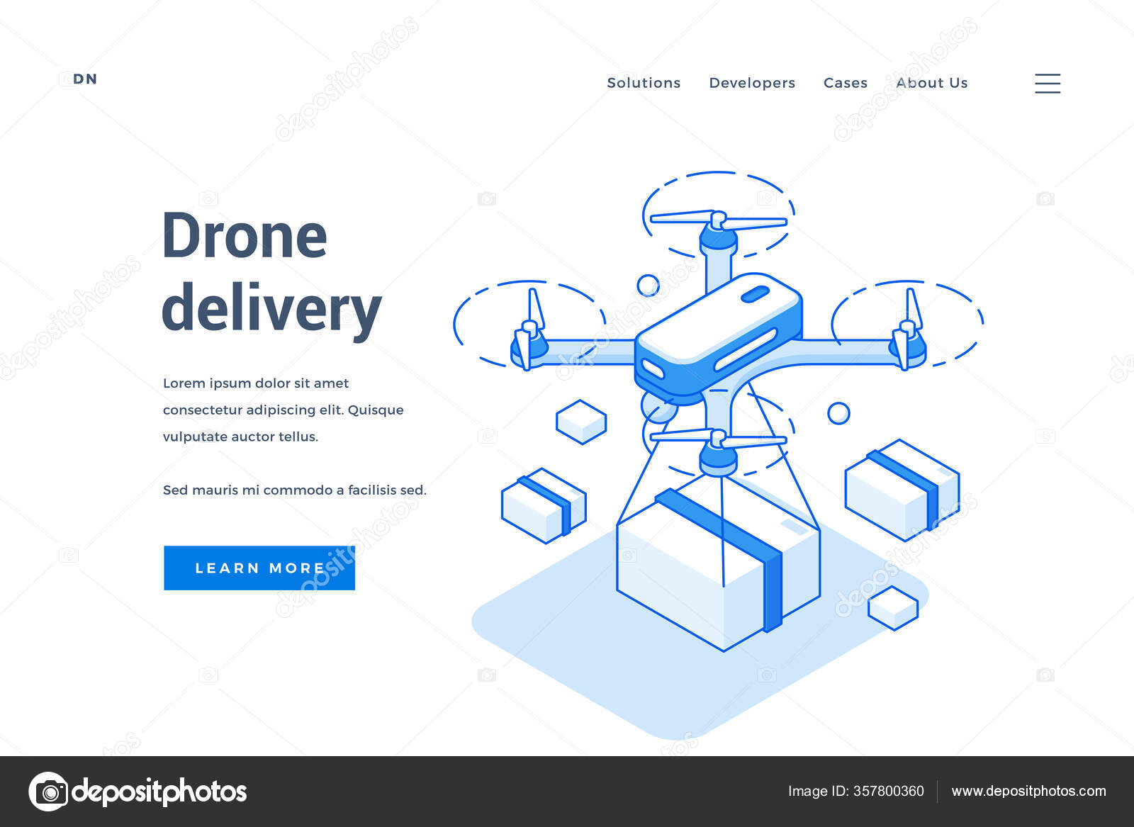 Web banner for modern drone delivery service Stock Vector Image by ...