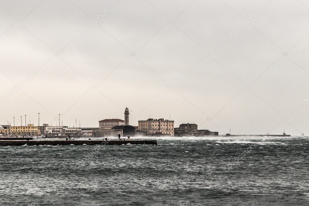Wind on the pier of Trieste — Stock Photo © mitch.zul #126111424