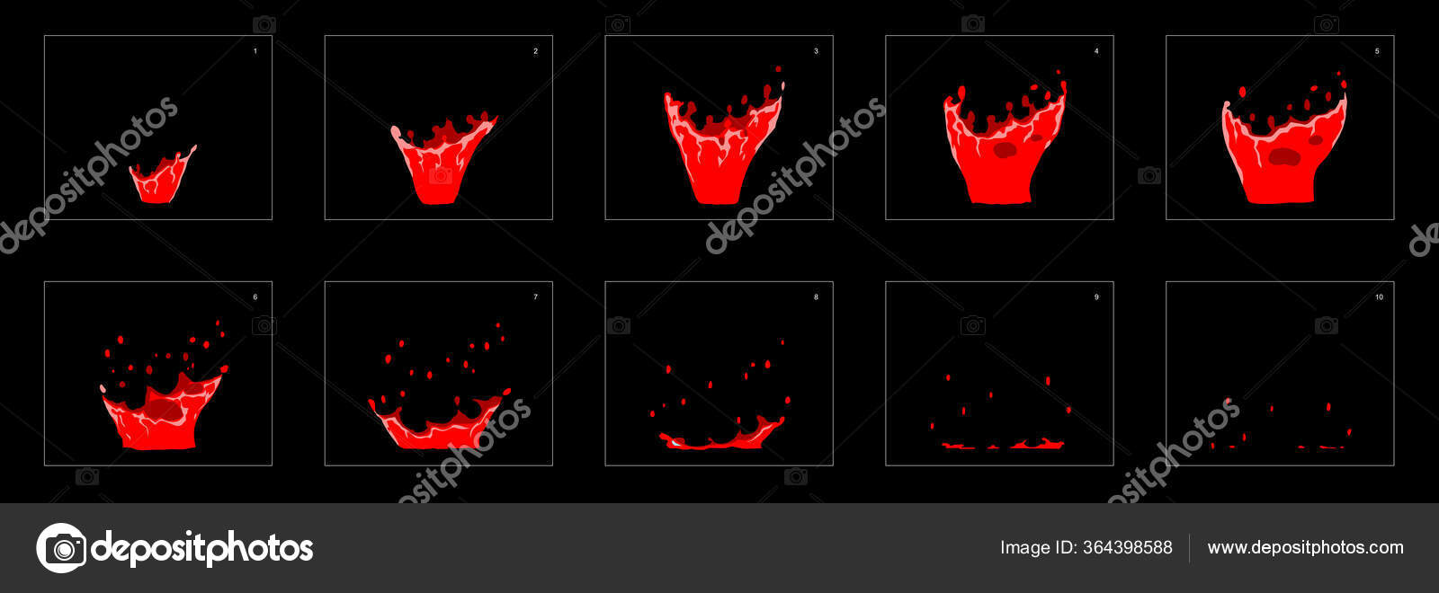 Image vectorielle Dripping Fire Splash Effect Animation Fire Splash ...