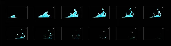 Cartoon Water Splash Effect Sprite Sheet Water Splash Frame Frame Stock ...