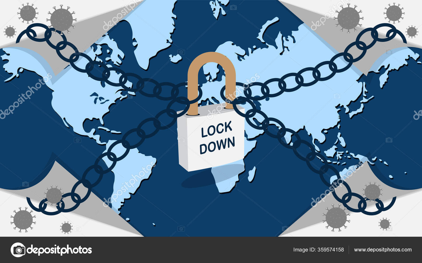 All World Lock Stay Home Lock Physical Distancing Avoid Spreading Stock ...