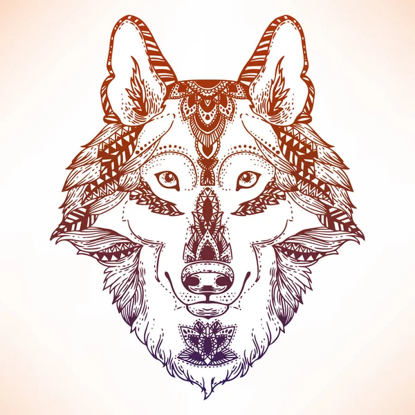 Wolf head print for coloring page Stock Vector Image by ©mazeina #129333886
