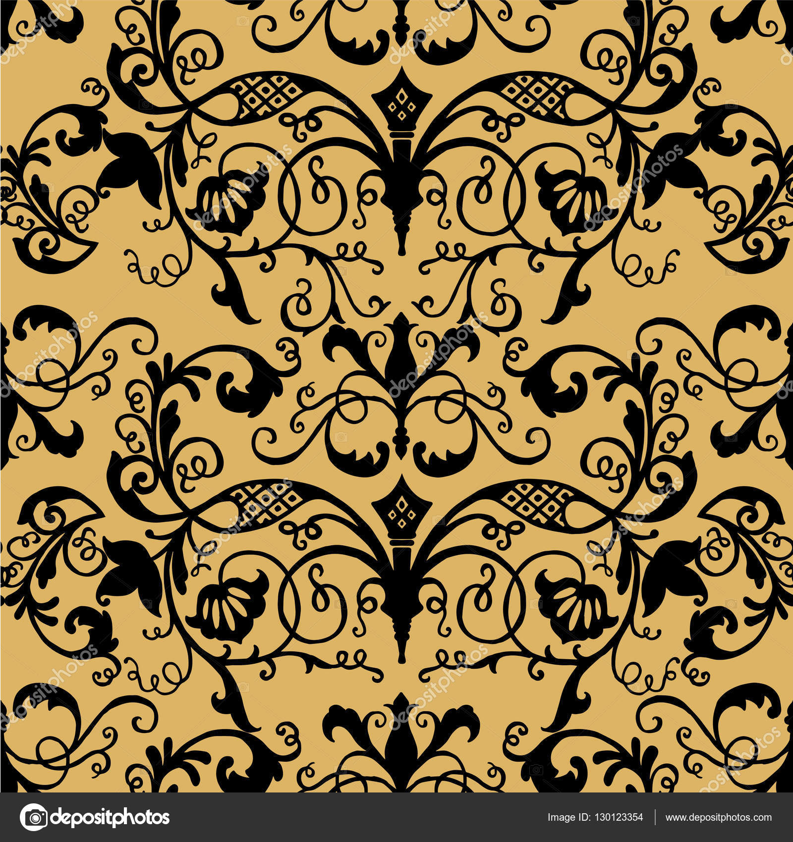 Damask baroque seamless pattern Stock Vector Image by ©mazeina #130123354