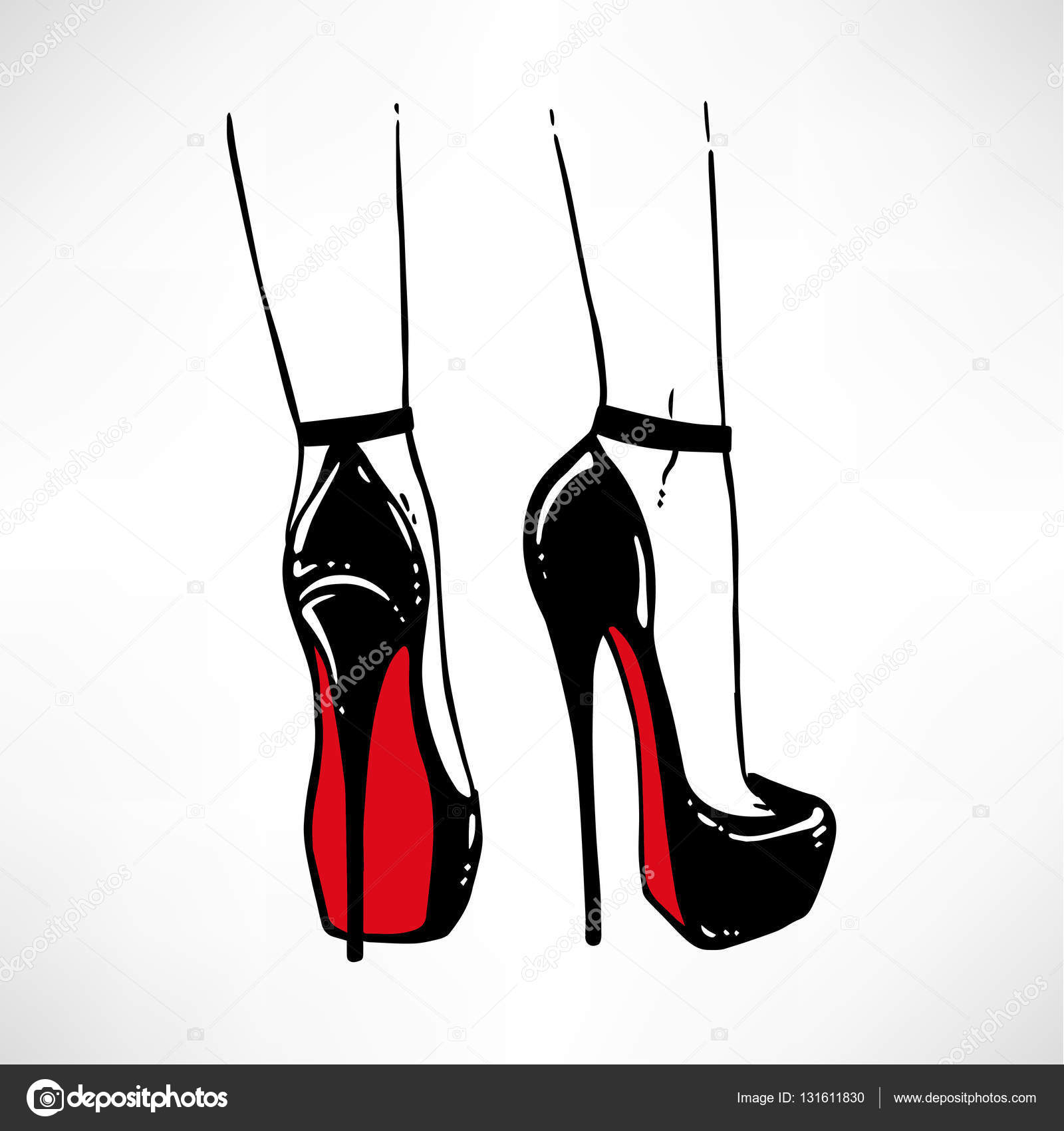Female legs on high heels Stock Vector Image by ©mazeina #131611830