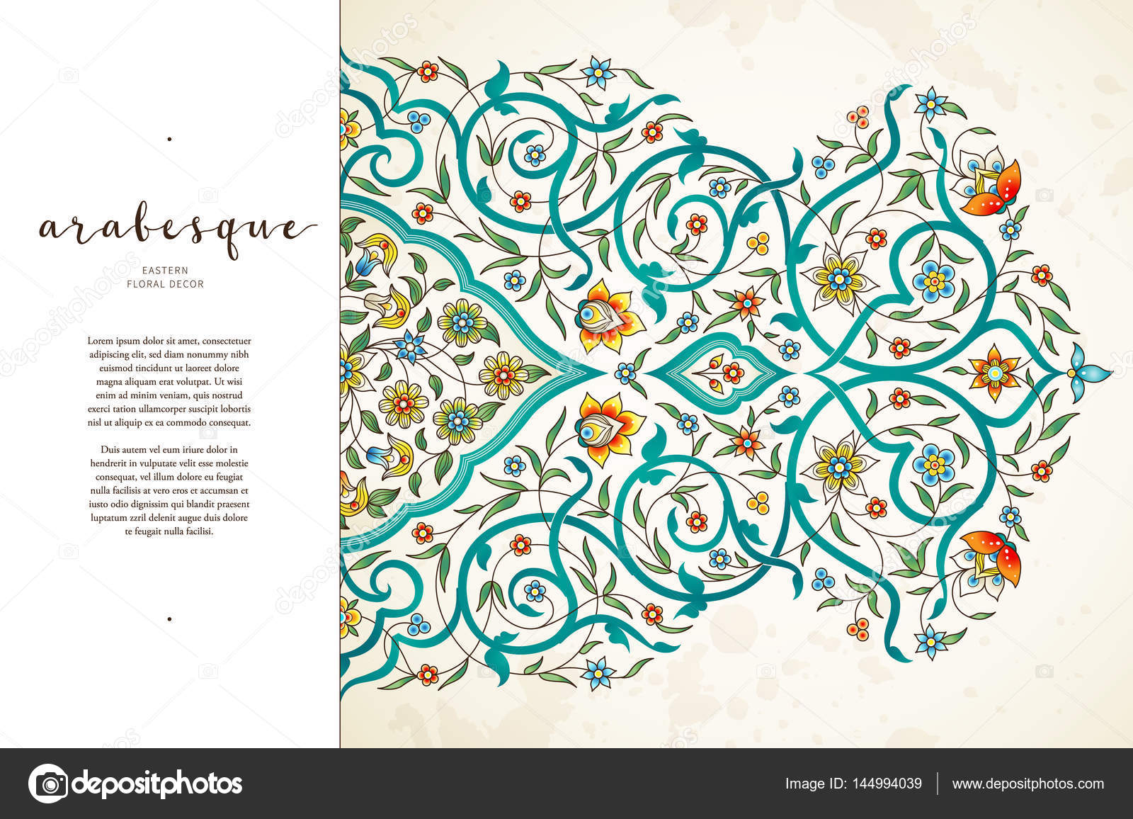 Greeting card with arabesque pattern — Stock Vector © AnnaPoguliaeva ...