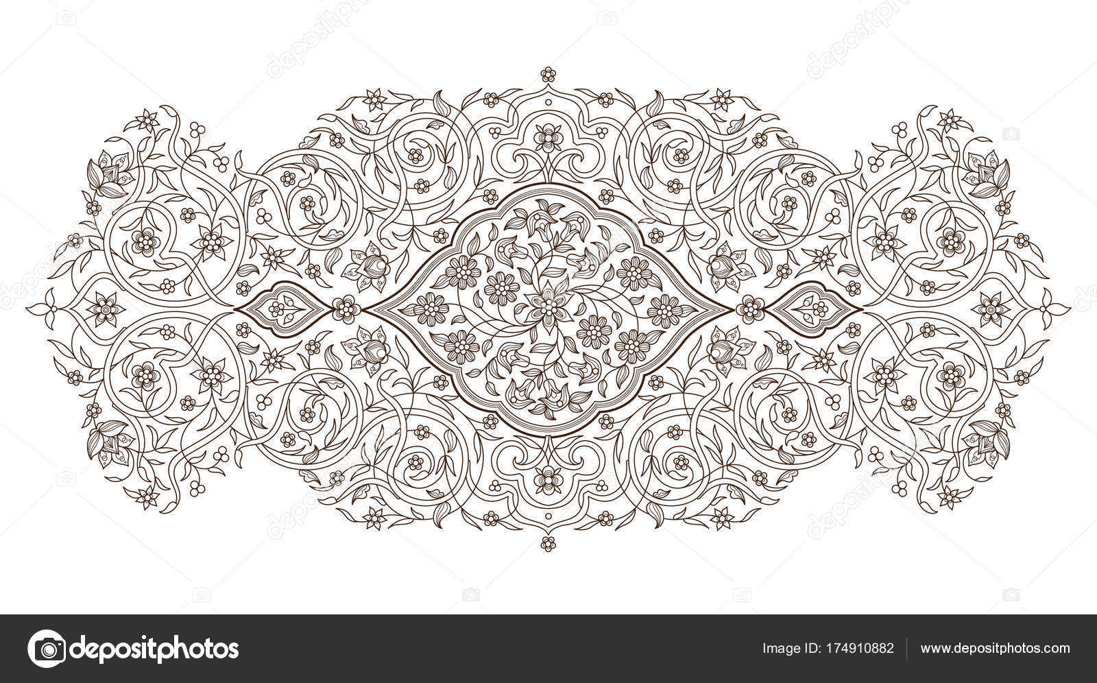 Line art decor in Eastern style. ⬇ Stock Photo, Image by ...