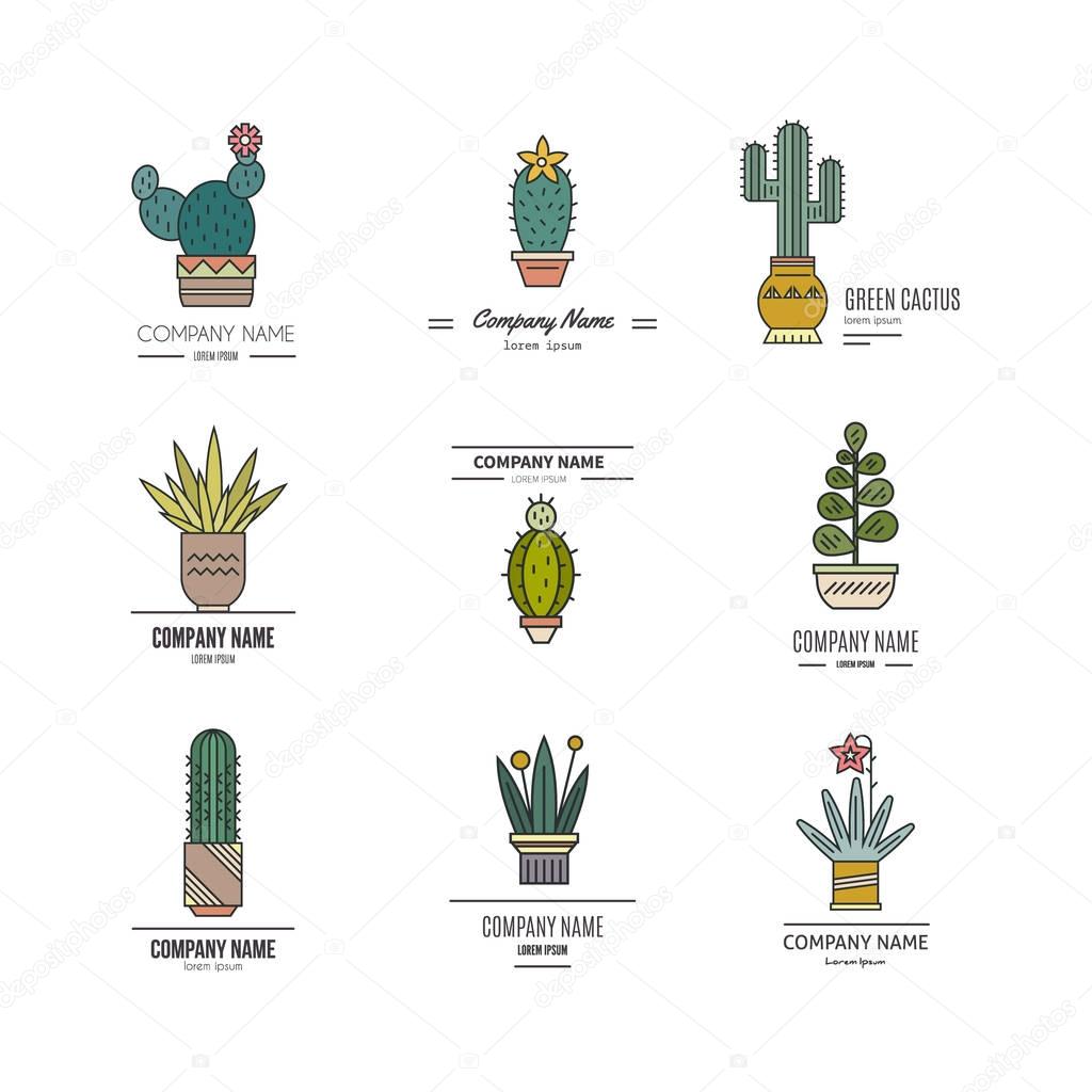 Cactus Logo Templates — Stock Vector © Favetelinguis199 #129817986