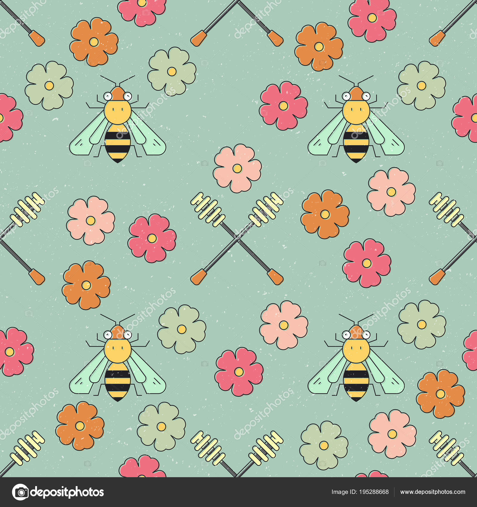 Honey Boundless Pattern Stock Illustration by ©Favetelinguis199 #195288668