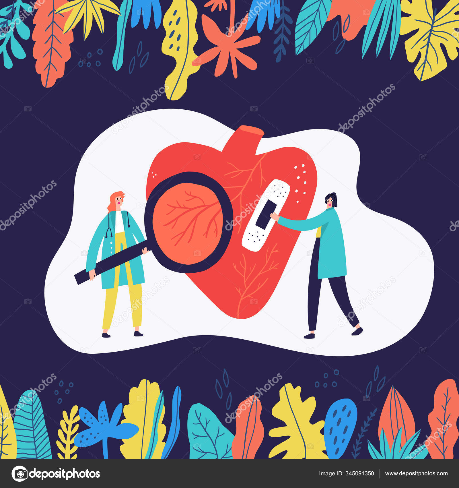 Heart health check flat vector Stock Vector by ©Favetelinguis199 345091350