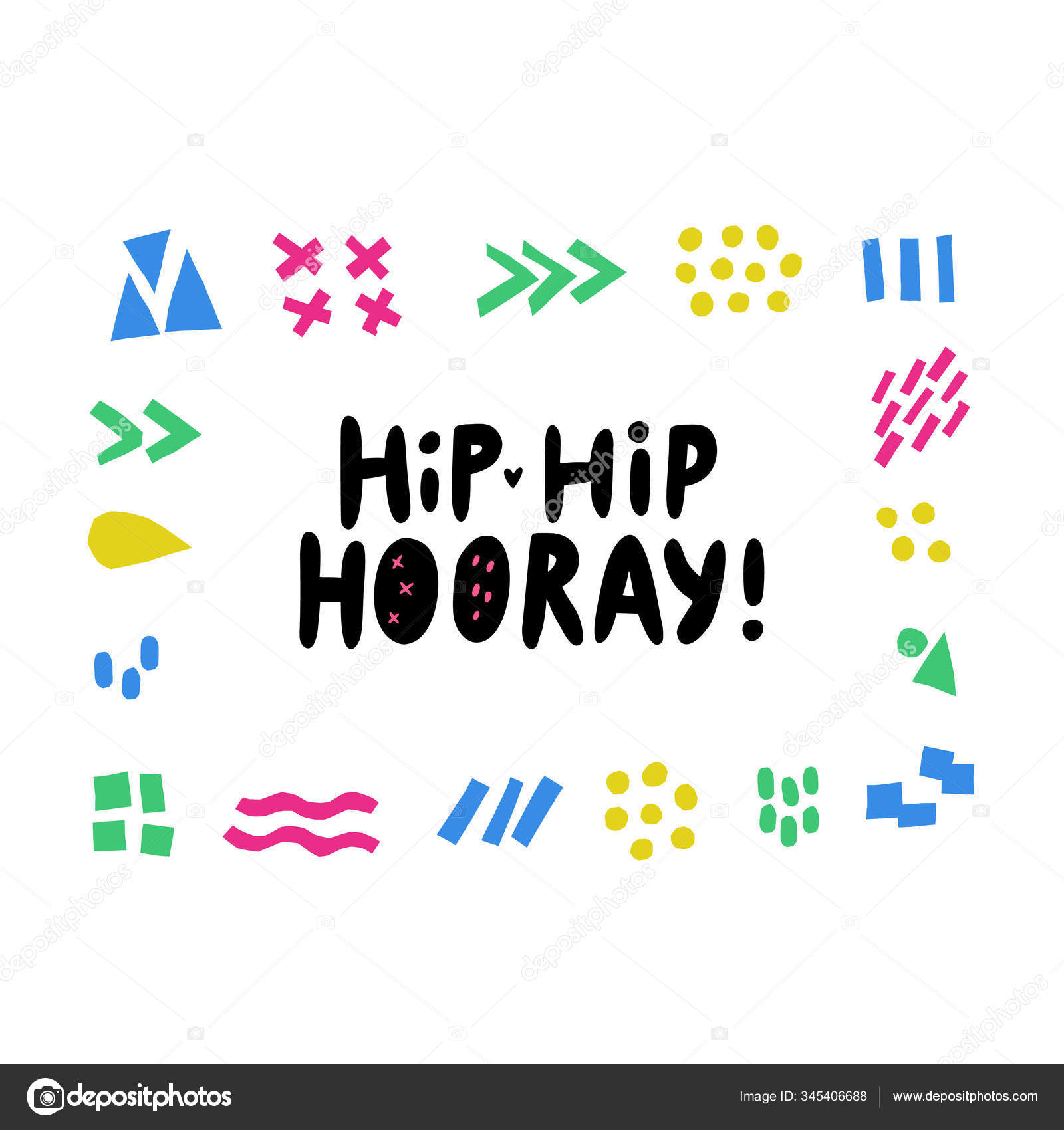 Hip hip hooray celebration hand Stock Vector by ©Favetelinguis199 345406688