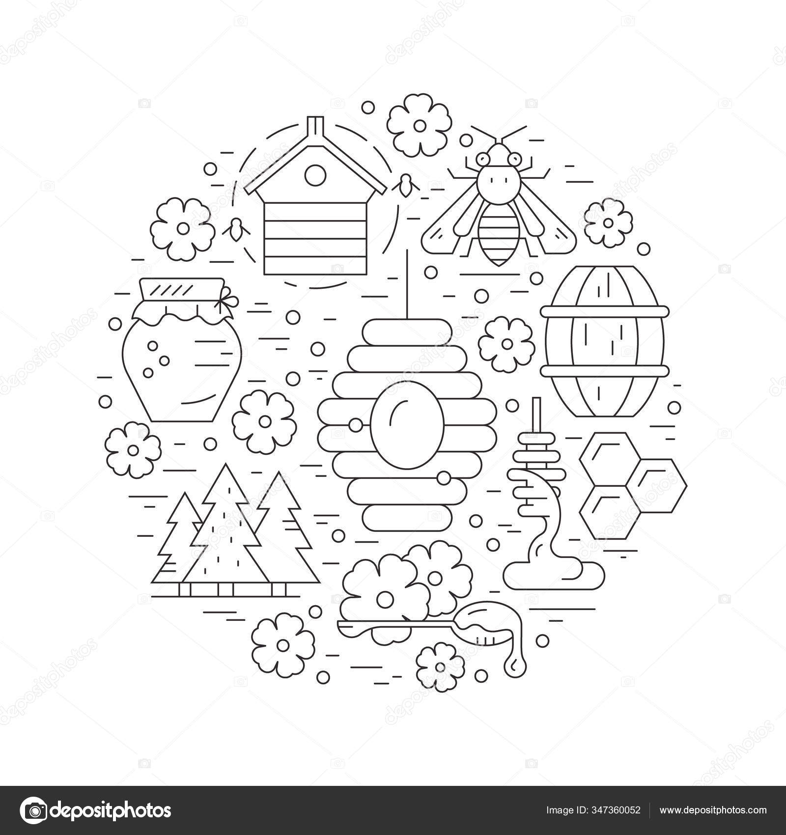 Apiculture symbols in circle shape Stock Vector by ©Favetelinguis199 ...
