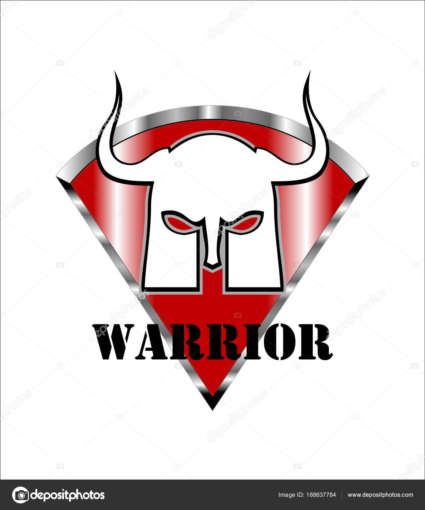 Warrior Head Metallic Shield Stock Illustration by ©stendy1127@gmail ...
