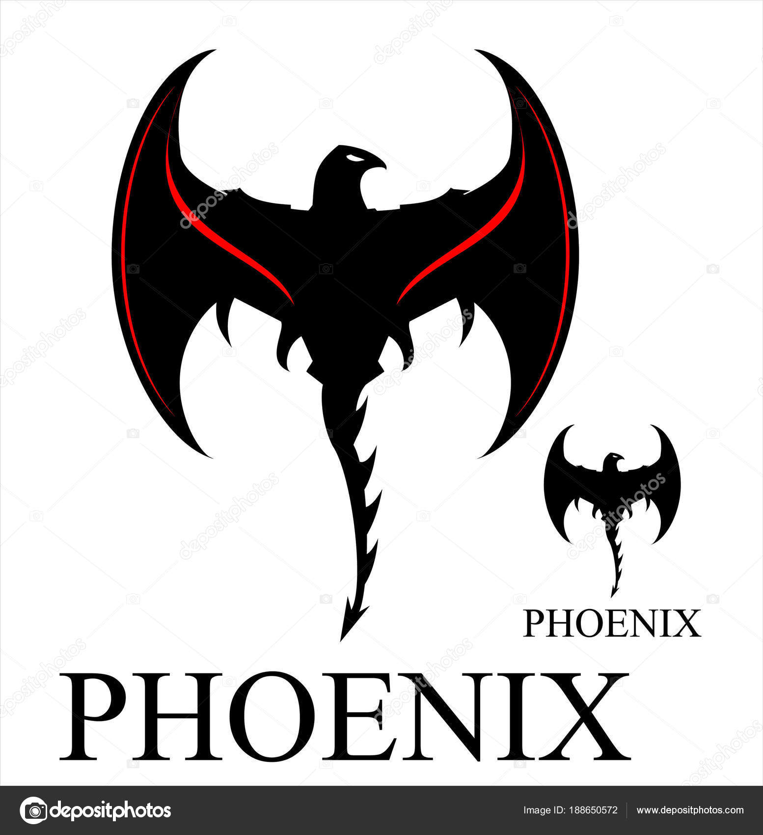 Black Phoenix Spread Its Wing Stock Vector Image by ©stendy1127@gmail ...