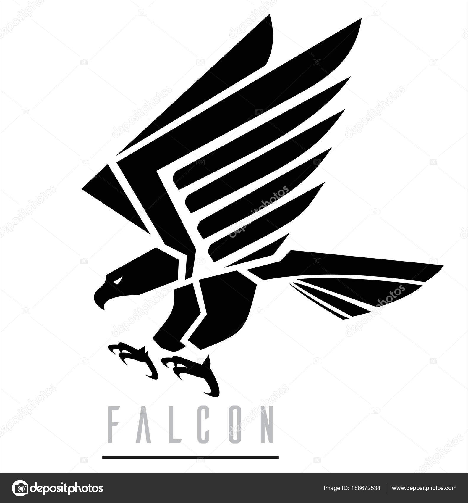 Black Falcon.Attacking Falcon. Stock Vector by ©stendy1127@gmail.com ...