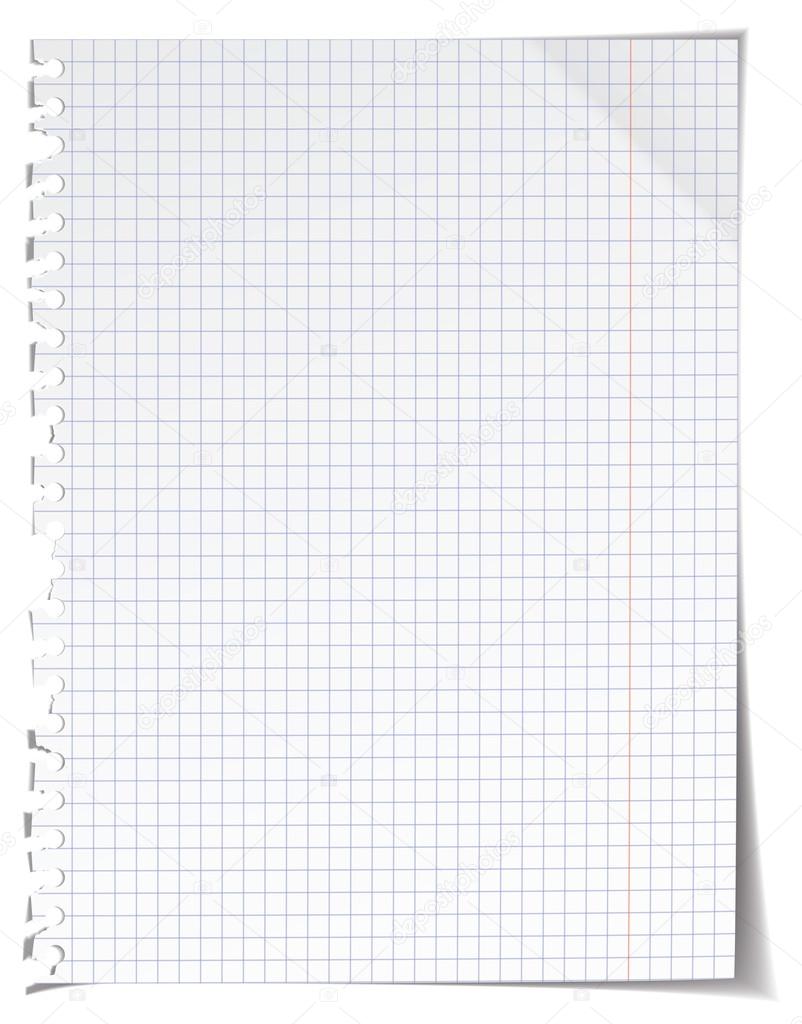 White isolated sheet of blank squared paper Stock Photo by ...