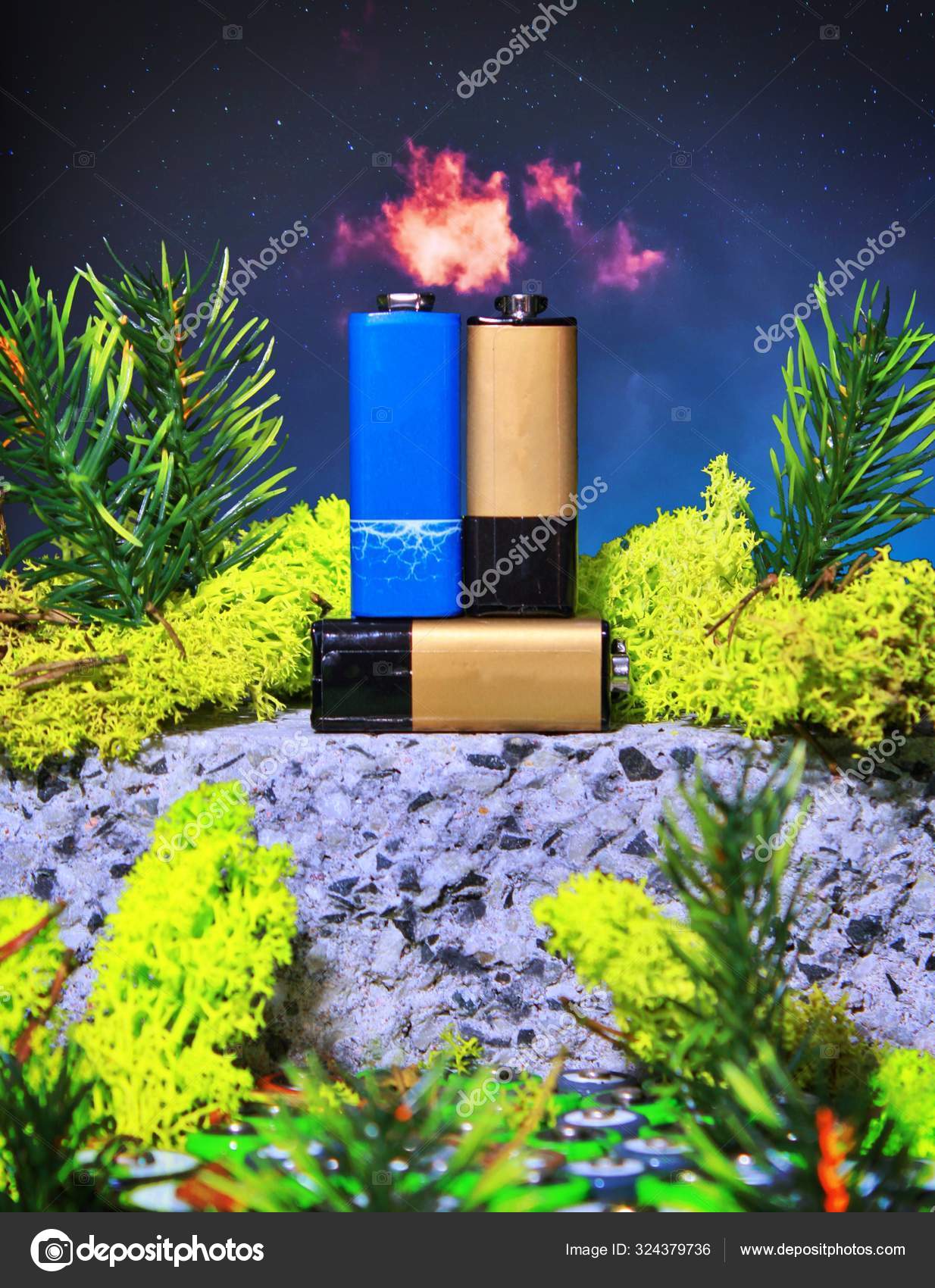 Old Batteries Discharge Last Energy Reserve ⬇ Stock Photo, Image by ...