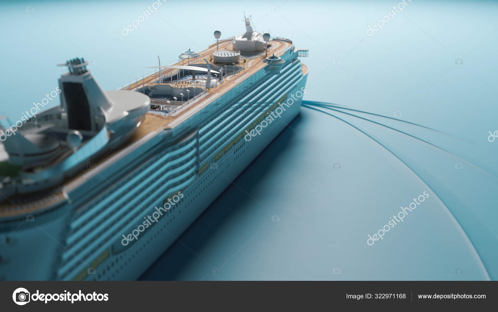 Realistic Illustration Cruise Ship Model Plain Background Stock Photo ...