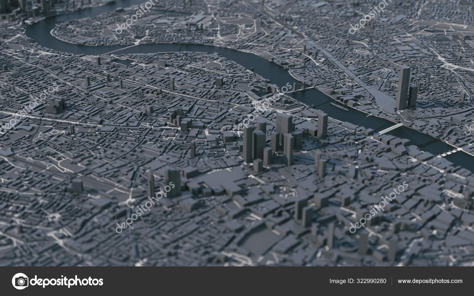 Digital Abstract City Map London England United Kingdom — Stock Photo ...