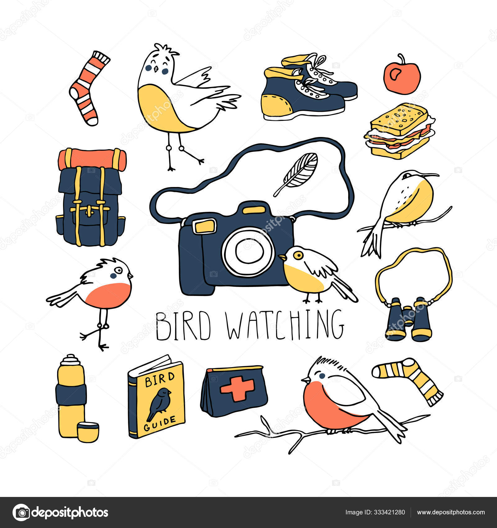 Bird watching. Birding and ornithology concept Stock Vector Image by ...
