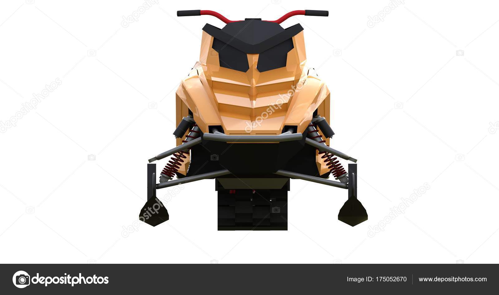 Snowmobile. Types of equipment from different sides. 3d rendering ...