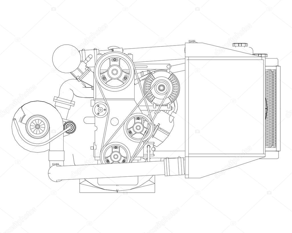 Un motor turboalimentado de cuatro cilindros y alto rendimiento para un ...