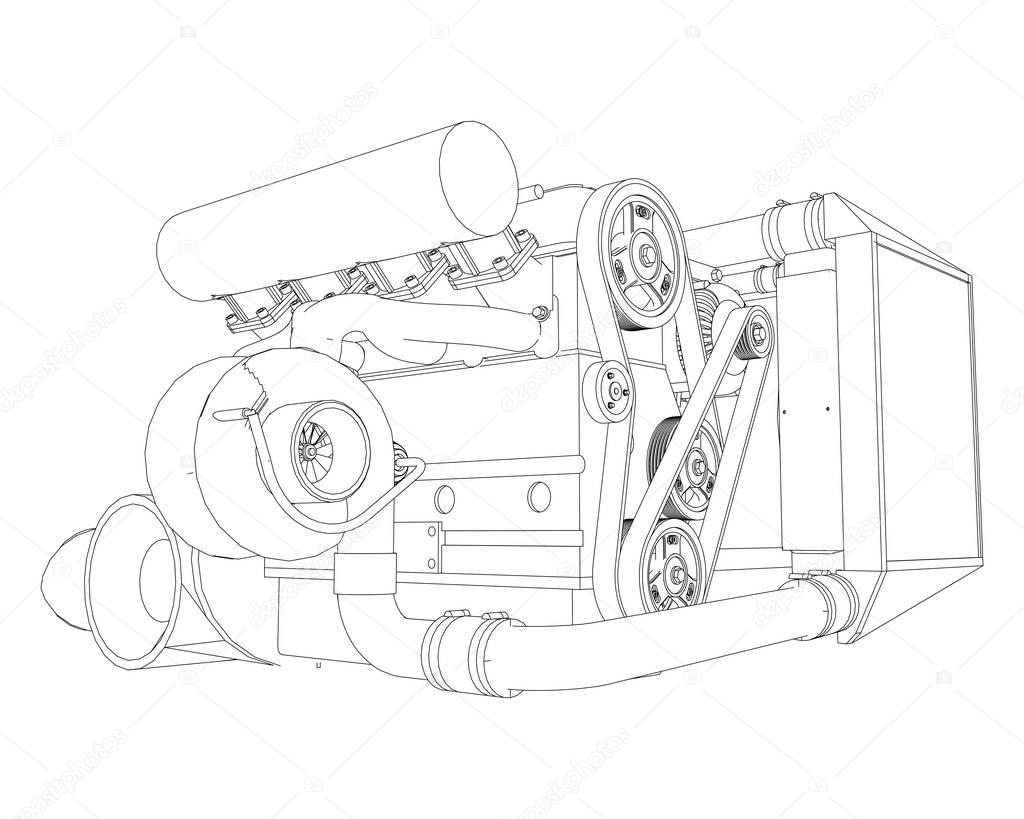 Un motor turboalimentado de cuatro cilindros y alto rendimiento para un ...