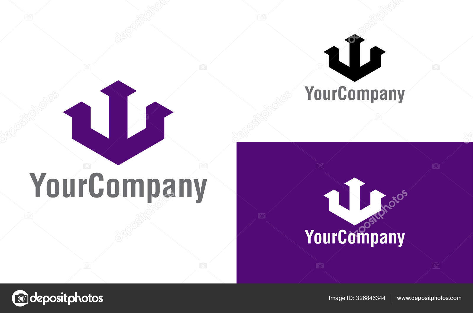 Neptune's Trident Letter Logo Icon Design Template Elements Simple ...