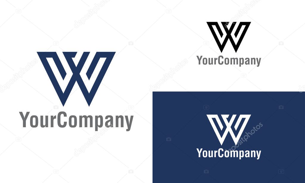Letra W icono del logotipo elementos de plantilla de diseño ...