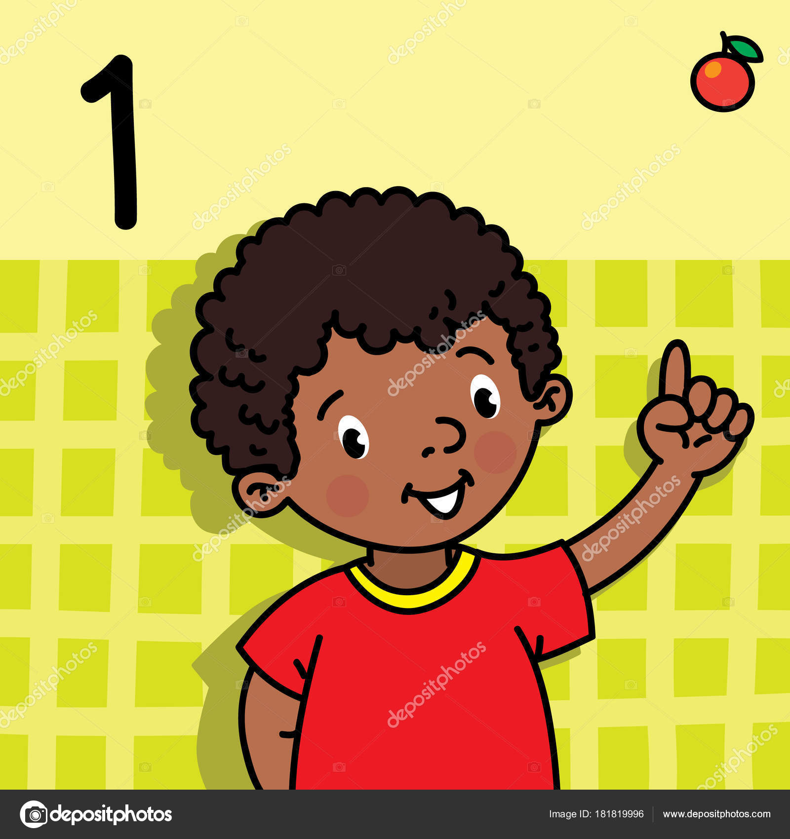 Boy Counting Clipart