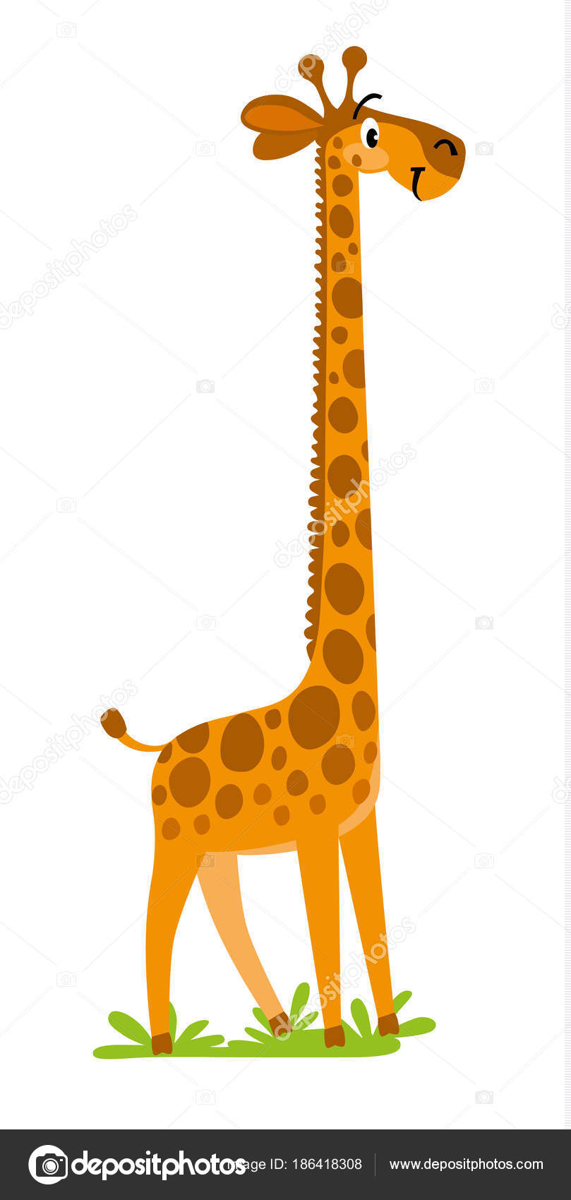 Divertido sonriente jirafa Vector de stock por ©passengerz 186418308