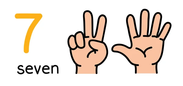 Kids hand showing the number three hand sign. — Stock Vector ...