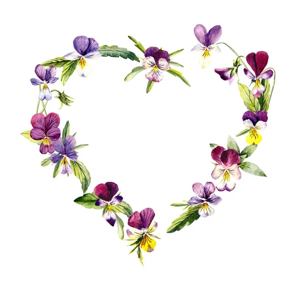 Circle frame from violets and yellow crocus flowers. Stock Photo by ...