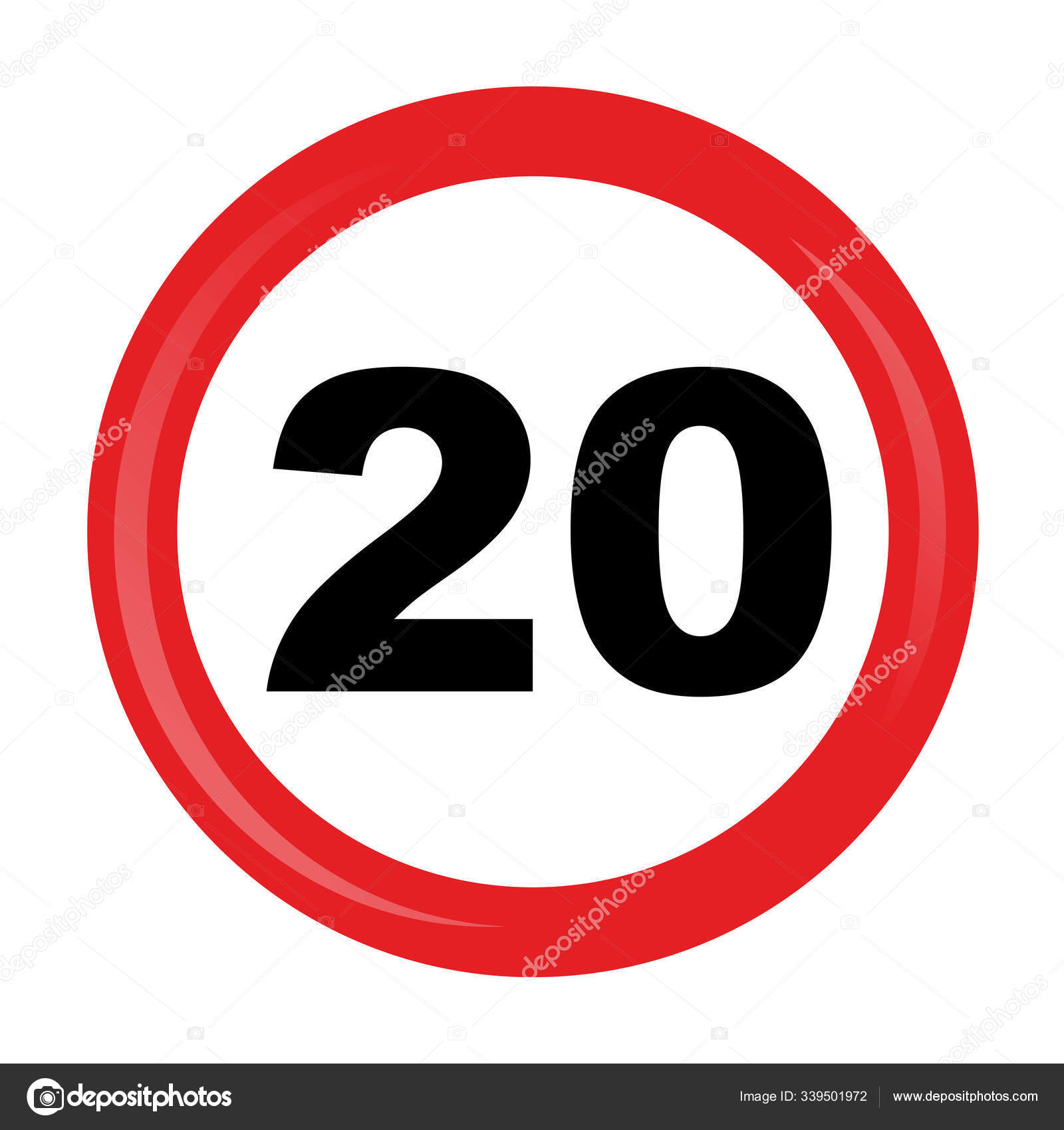 Speed Limit Traffic Signs Vector Icon Stock Vector by ©selim123 339501972