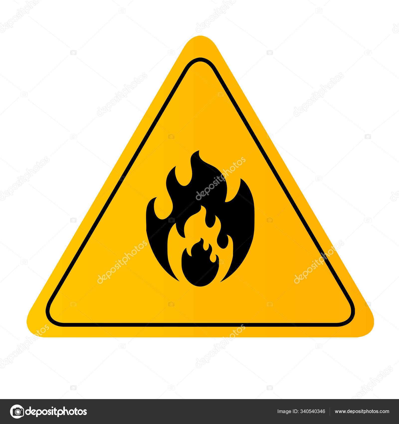 Fire Warning Sign Vector Icon — Stock Vector © selim123 #340540346