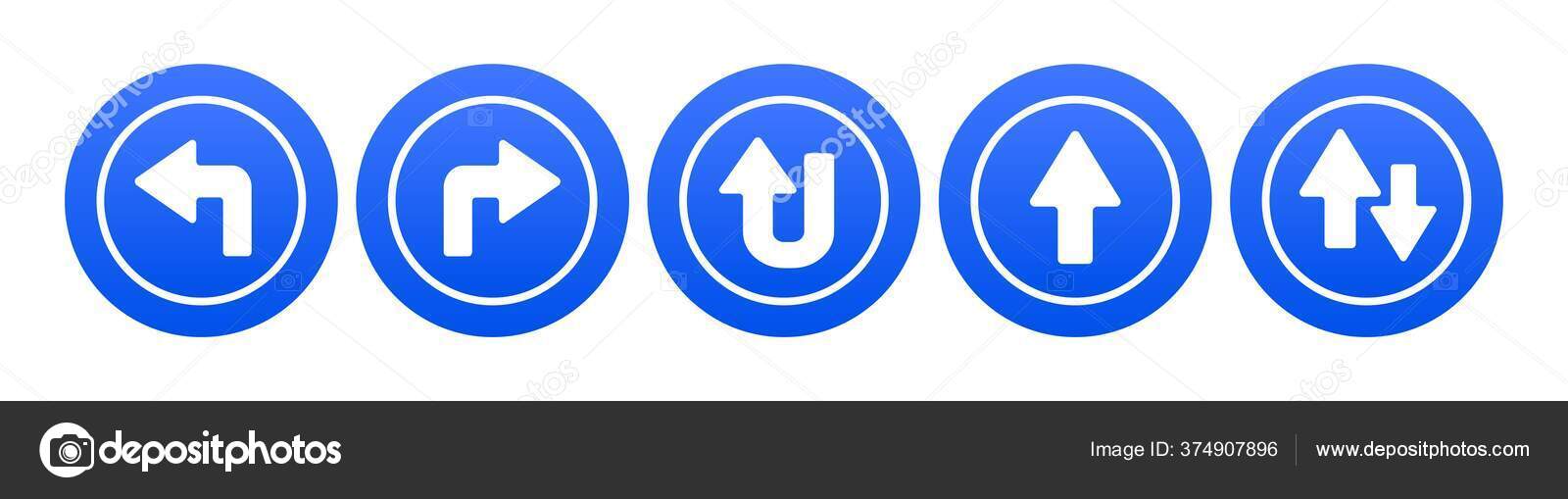 Traffic Signs Road Directions Illustrations Stock Vector Image by ...